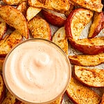 Seasoned Red Potato Wedges with Quick Sriracha Mayo - Joyfully Full